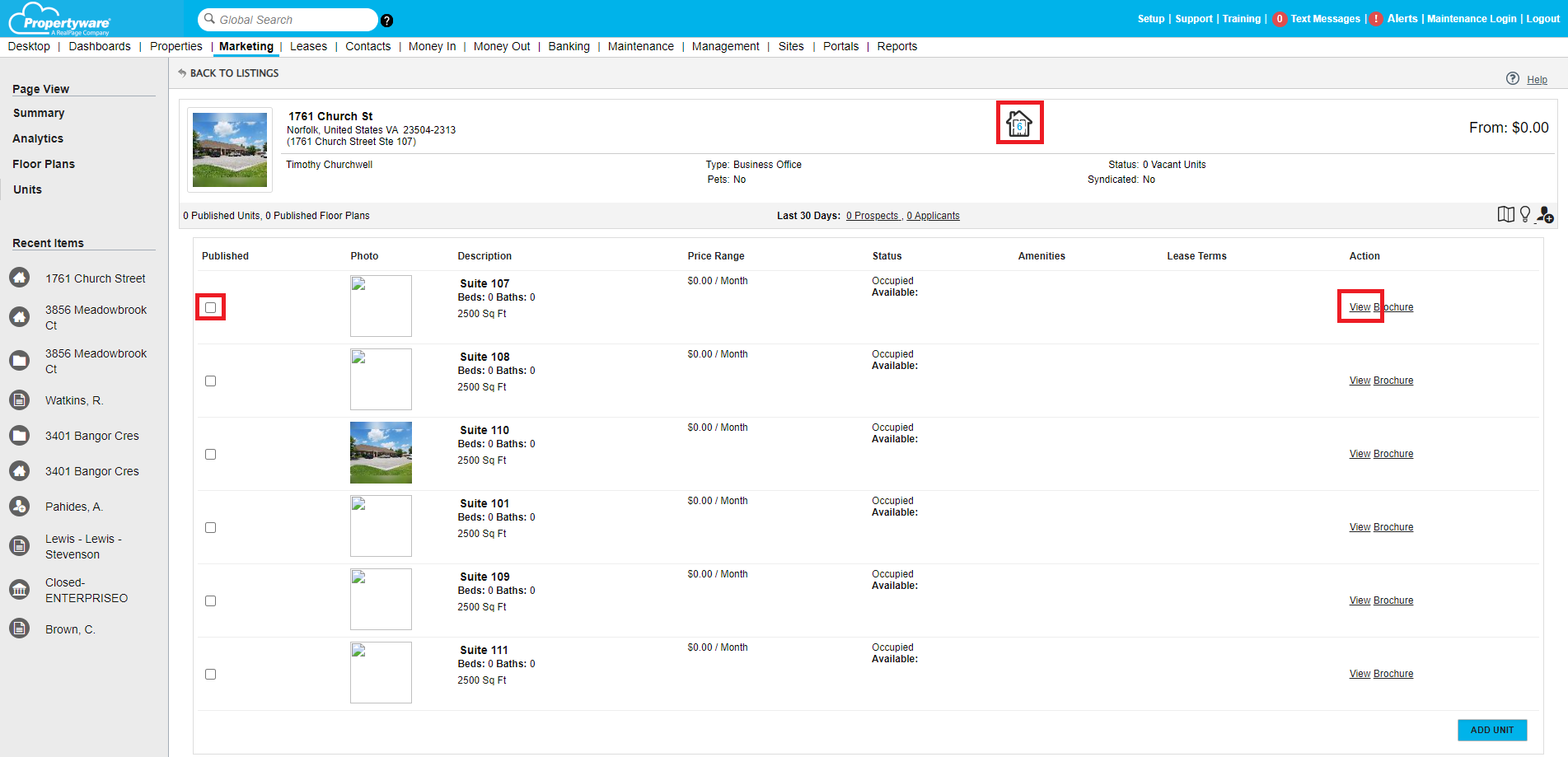 Viewing and Editing Units in Listings