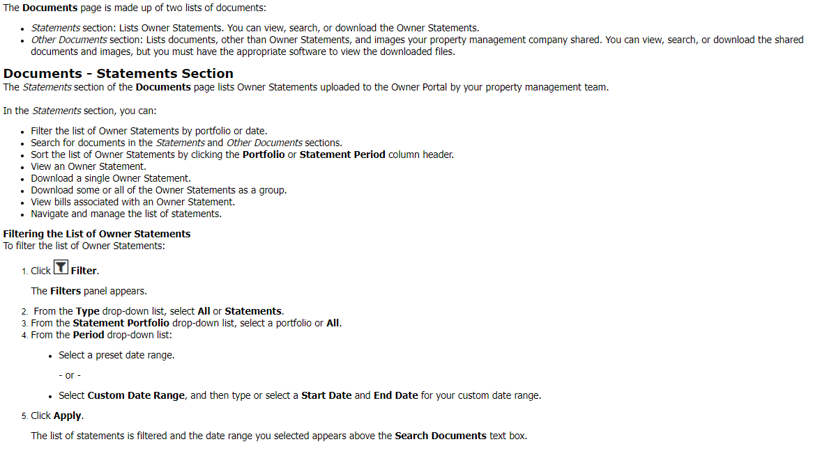 Using the Owner Portal