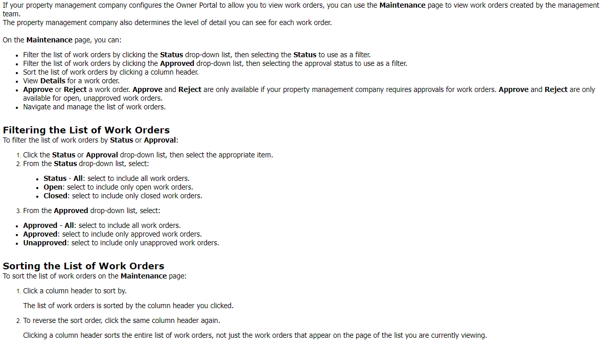 Using the Owner Portal