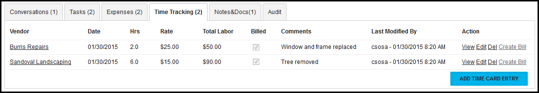 Time Tracking within Work Orders
