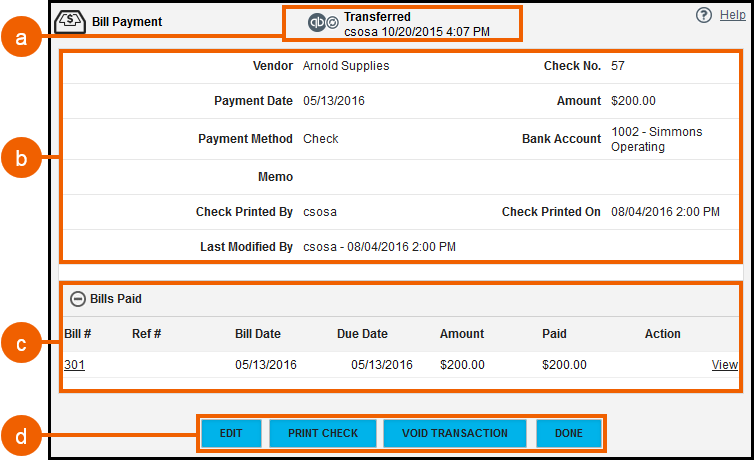 Viewing a Bill Payment