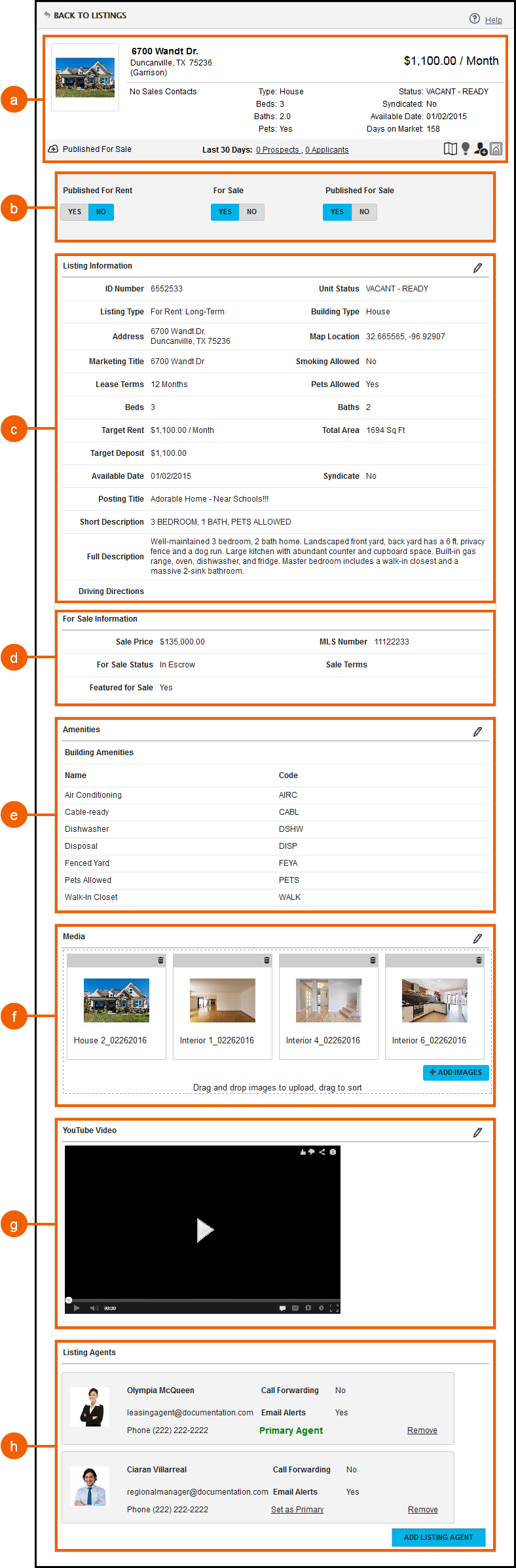 The Listings Summary Page