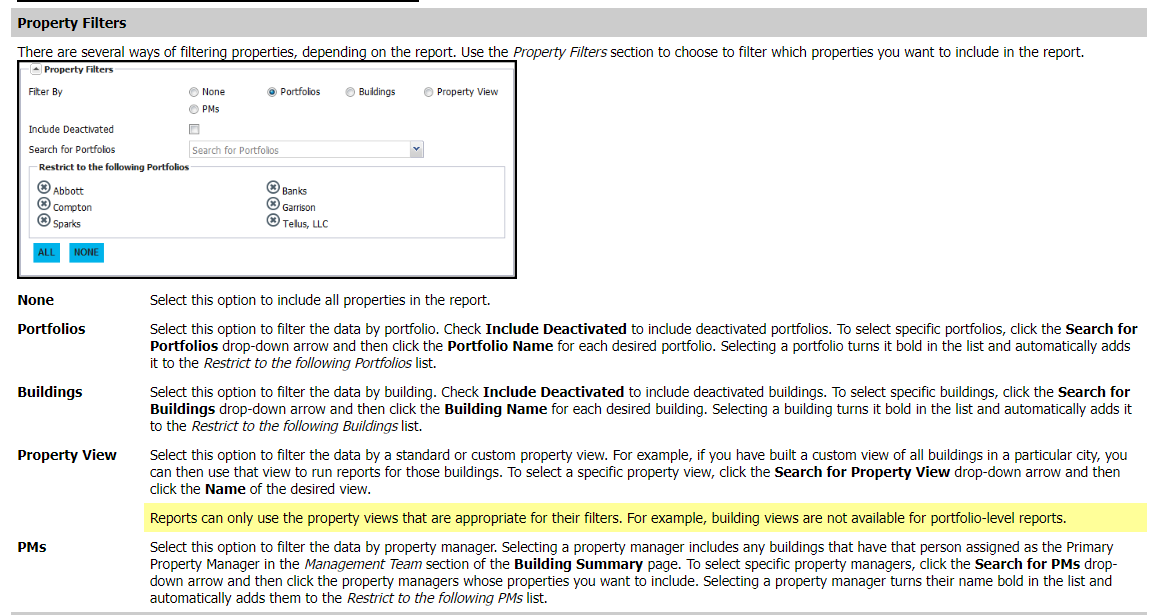 Working with Reports in Propertyware
